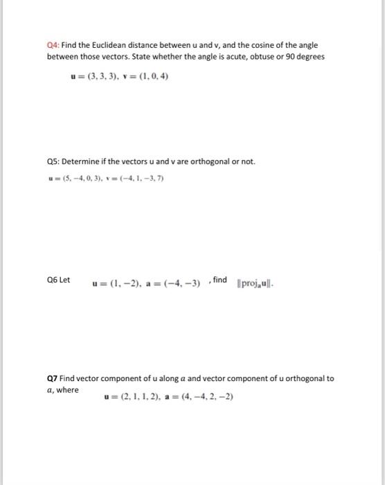 Solved Q1 Find initial point P of a nonzero vector u=PQ, | Chegg.com