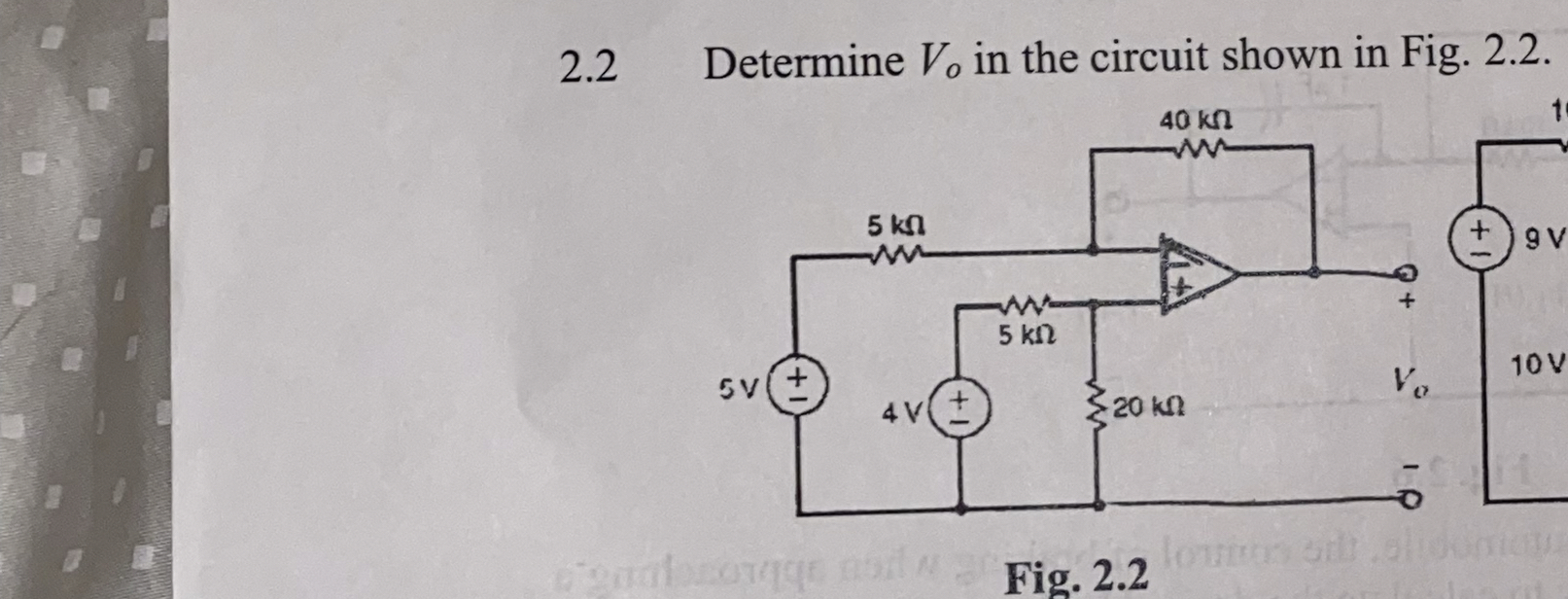 [Solved]: 2.2 Determine V_(o) in the circuit shown in Fig. 2
