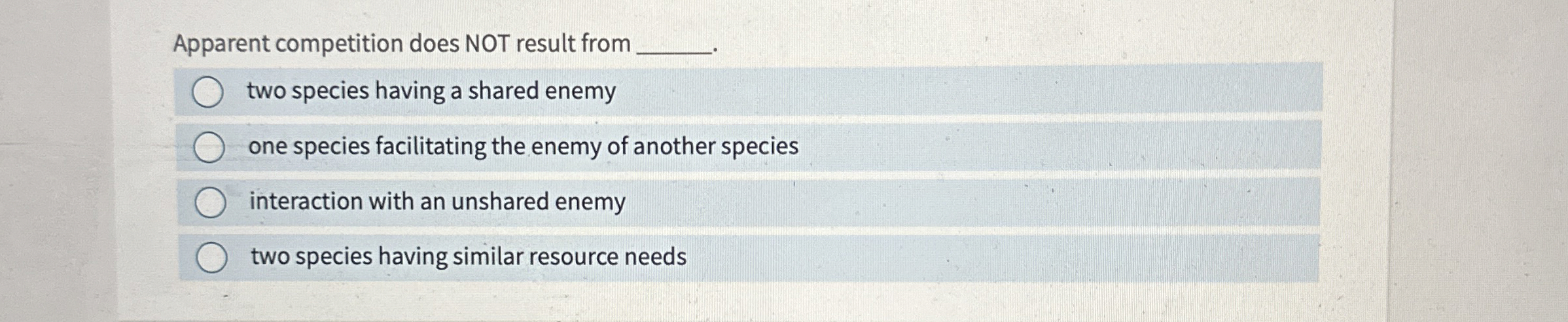 Solved Apparent competition does NOT result from q,two | Chegg.com