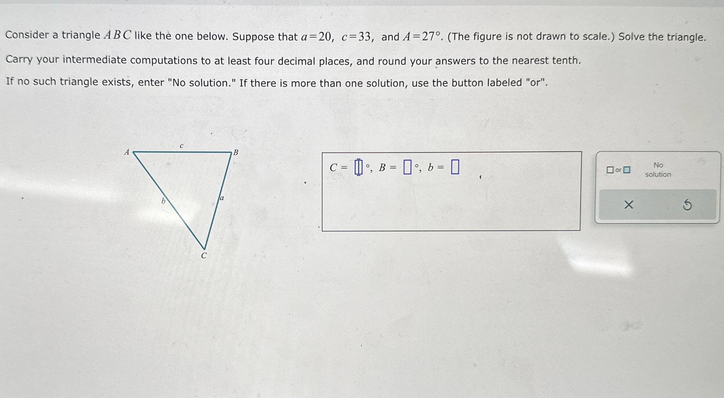 Solved Consider a triangle ABC like the one below. Suppose | Chegg.com