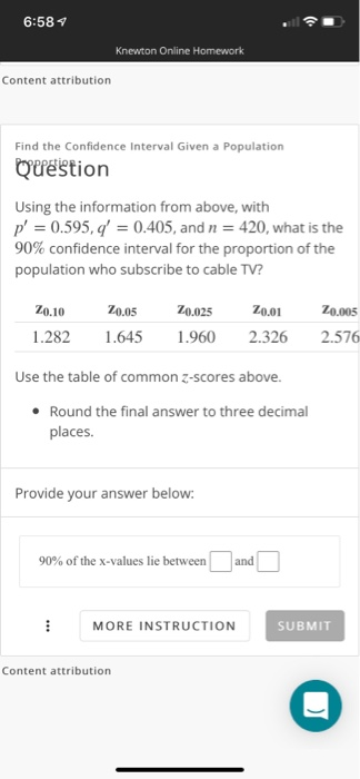 Solved 6:58 Knewton Online Homework Content attribution Find | Chegg.com