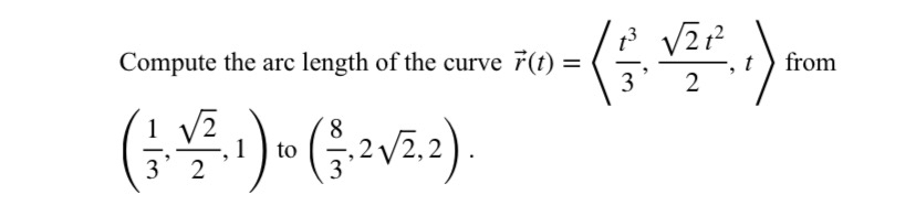 Solved Compute the arc length of the curve | Chegg.com