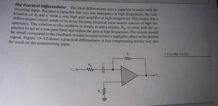 Solved The Practical Differentiator The ideal differentiator | Chegg.com