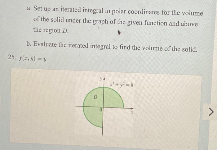 Solved a. Set up an iterated integral in polar coordinates | Chegg.com