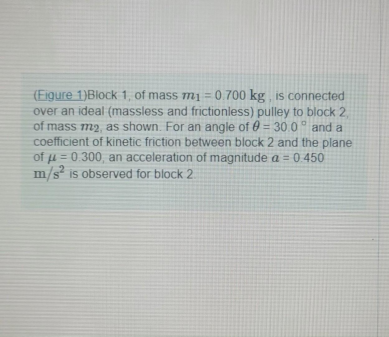 Solved (Figure 1)Block 1, of mass m1=0.700 kg, is connected | Chegg.com