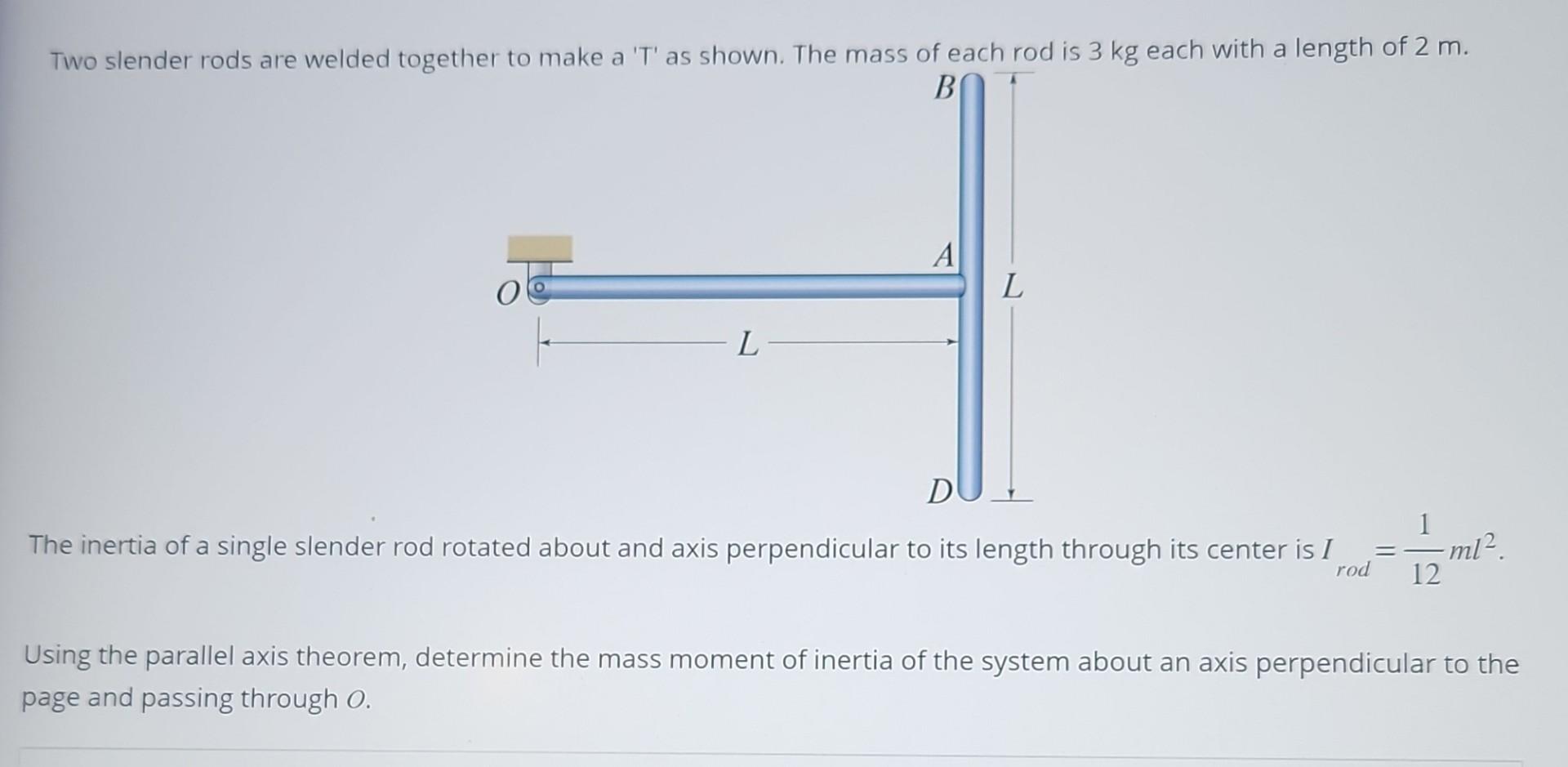 Solved The inertia of a single slender rod rotated about and | Chegg.com