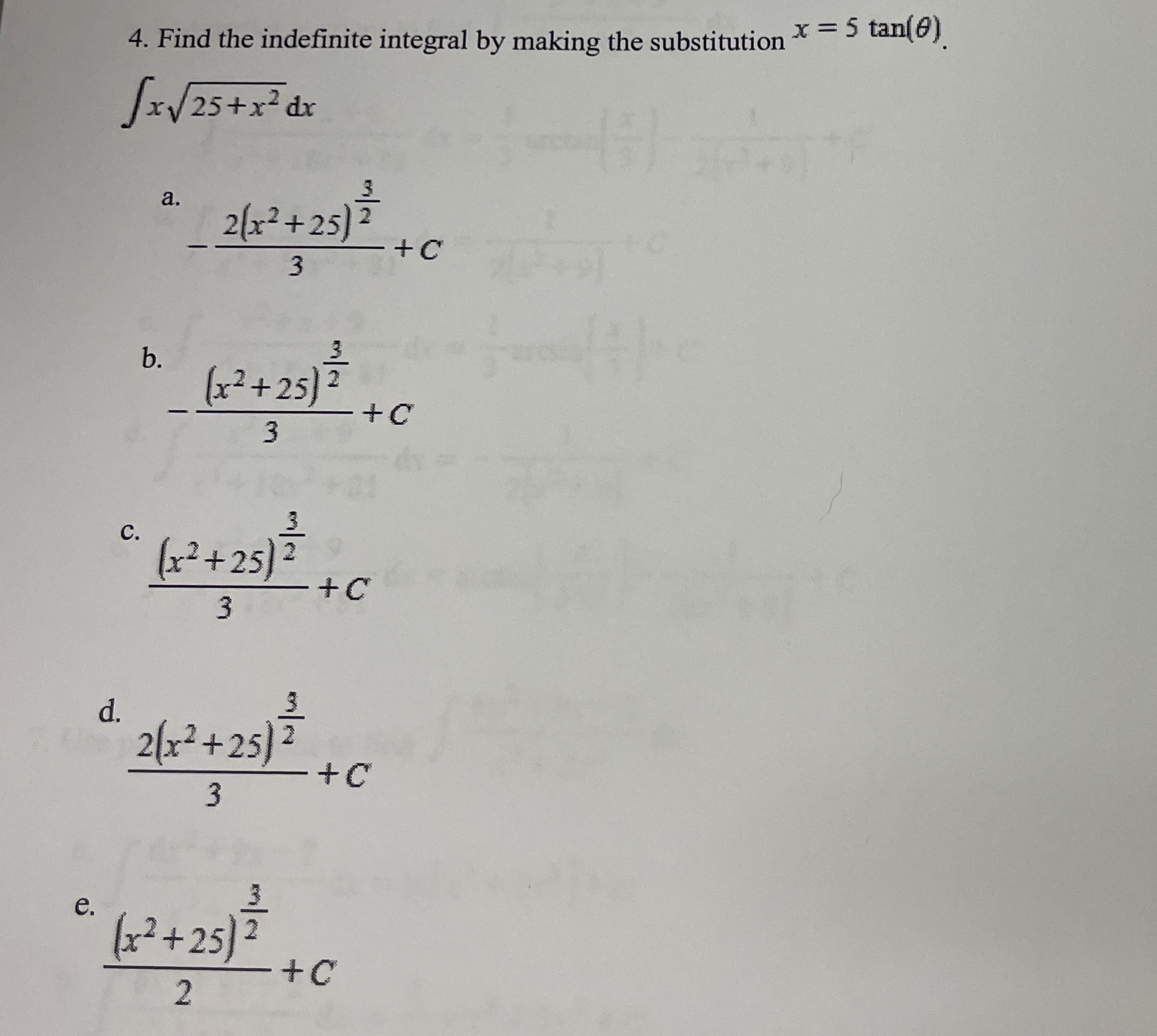 Solved Find the indefinite integral by making the | Chegg.com