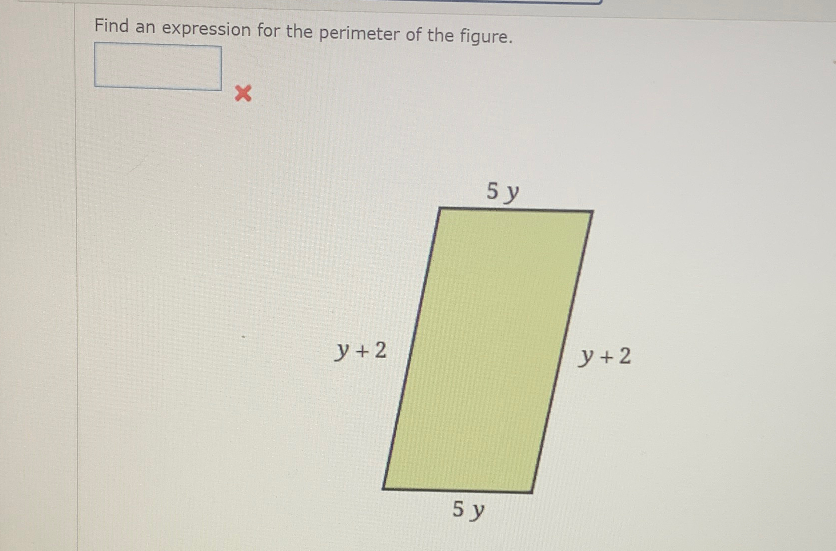 Solved Find an expression for the perimeter of the figure. | Chegg.com
