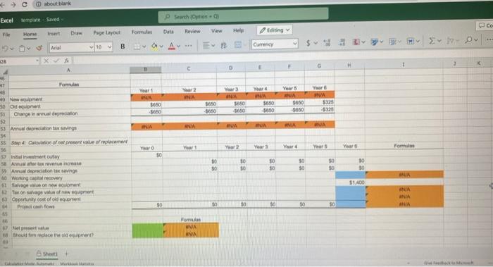 Solved Excel Online Structured Activity: Replacement | Chegg.com
