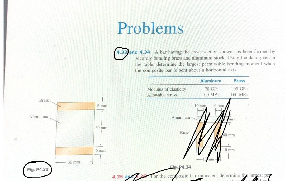 Solved 4.33 and 4.34 A bar having the cross section shown | Chegg.com