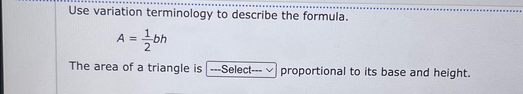 Solved Use variation terminology to describe the | Chegg.com
