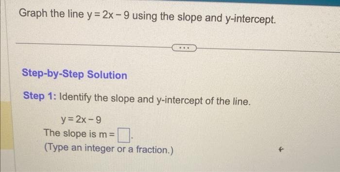 Solved Graph the line y=2x−9 using the slope and | Chegg.com