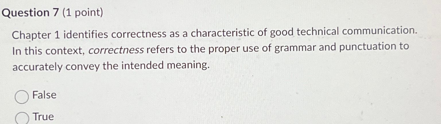 Solved Question 7 (1 ﻿point)Chapter 1 ﻿identifies | Chegg.com