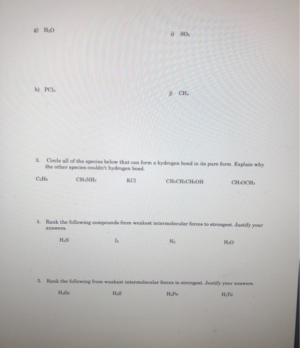 Solved Intermolecular forces Basis of Attraction Energy | Chegg.com