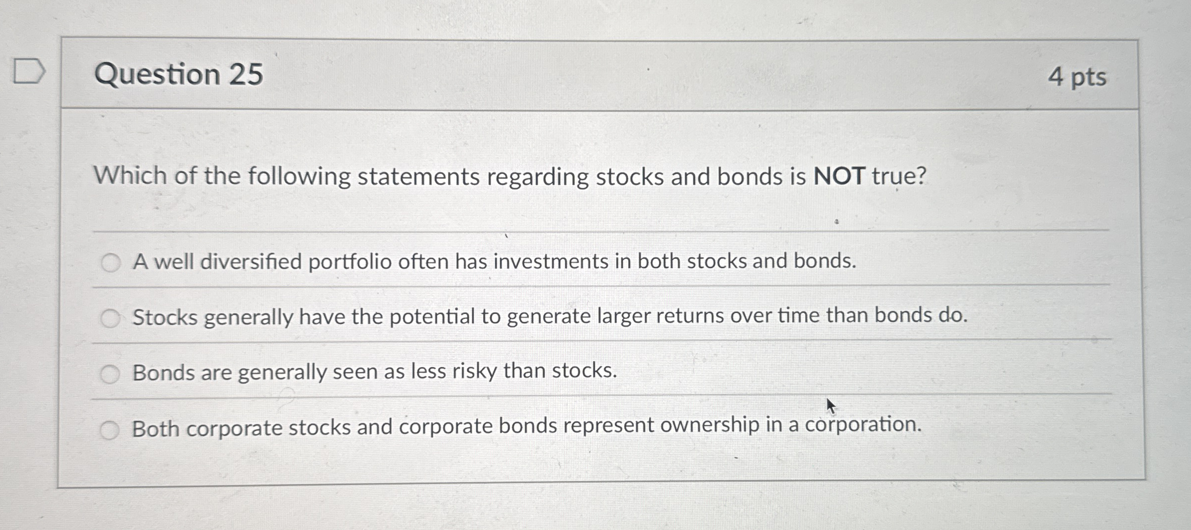 Solved Question 254 ﻿ptsWhich of the following statements | Chegg.com