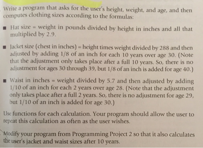 Solved Write a program that asks for the user's height, | Chegg.com