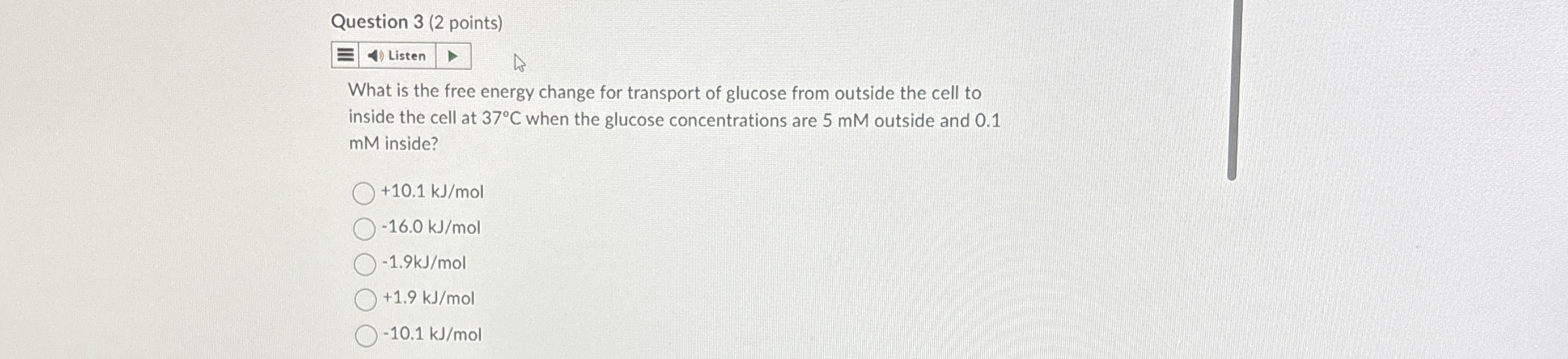 Question 3 (2 ﻿points)ListenWhat is the free energy | Chegg.com