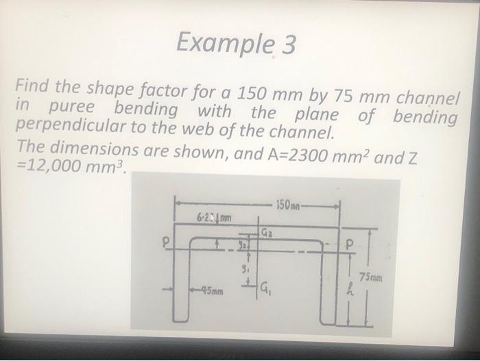 Solved Example 3 Find the shape factor for a 150 mm by 75 mm | Chegg.com