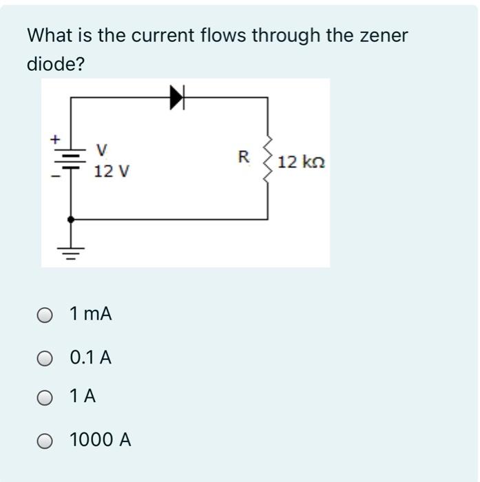 Solved What is the current flows through the zener diode? + | Chegg.com