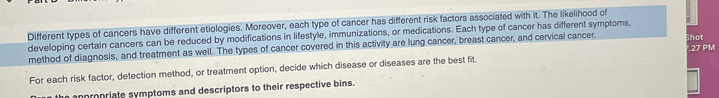 Solved Different types of cancers have different etiologies. | Chegg.com
