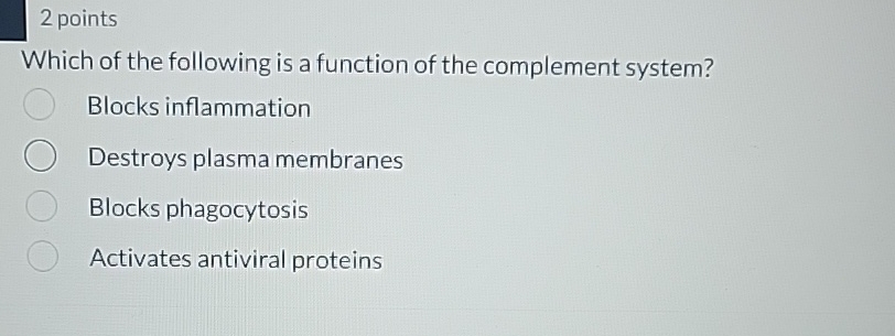 Solved 2 ﻿pointsWhich of the following is a function of the | Chegg.com