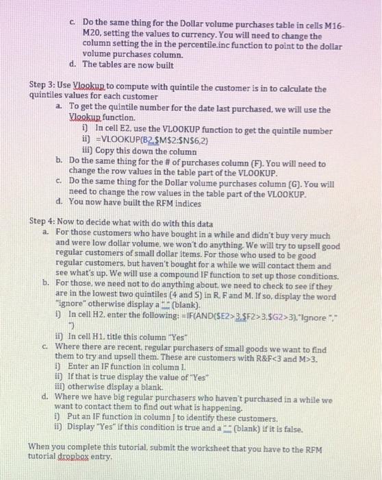 Solved Doing an RFM Analysis in Excel According to the book, | Chegg.com