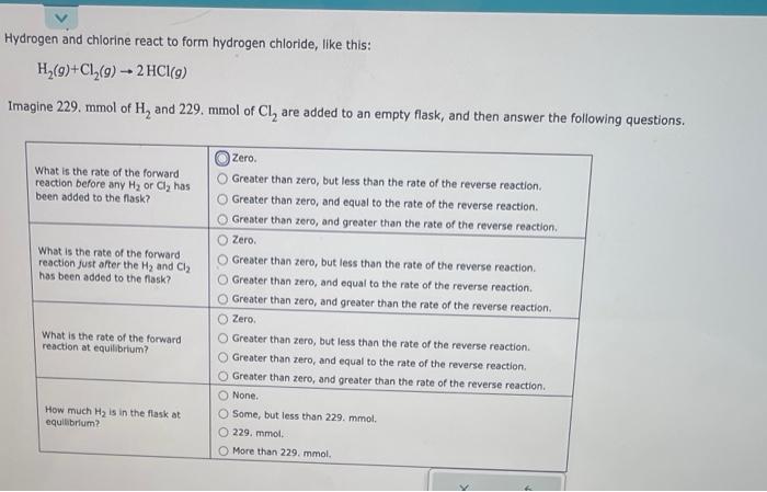Solved Hydrogen and chlorine react to form hydrogen | Chegg.com