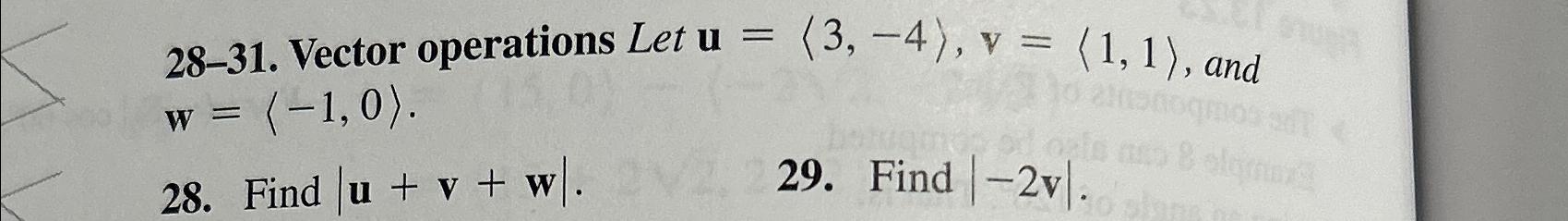 Solved 28-31. ﻿Vector operations Let u=(:3,-4:),v=(:1,1:), | Chegg.com