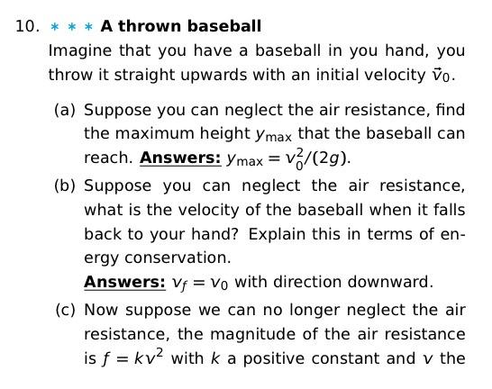 Solved 0.∗∗∗ A thrown baseball Imagine that you have a | Chegg.com