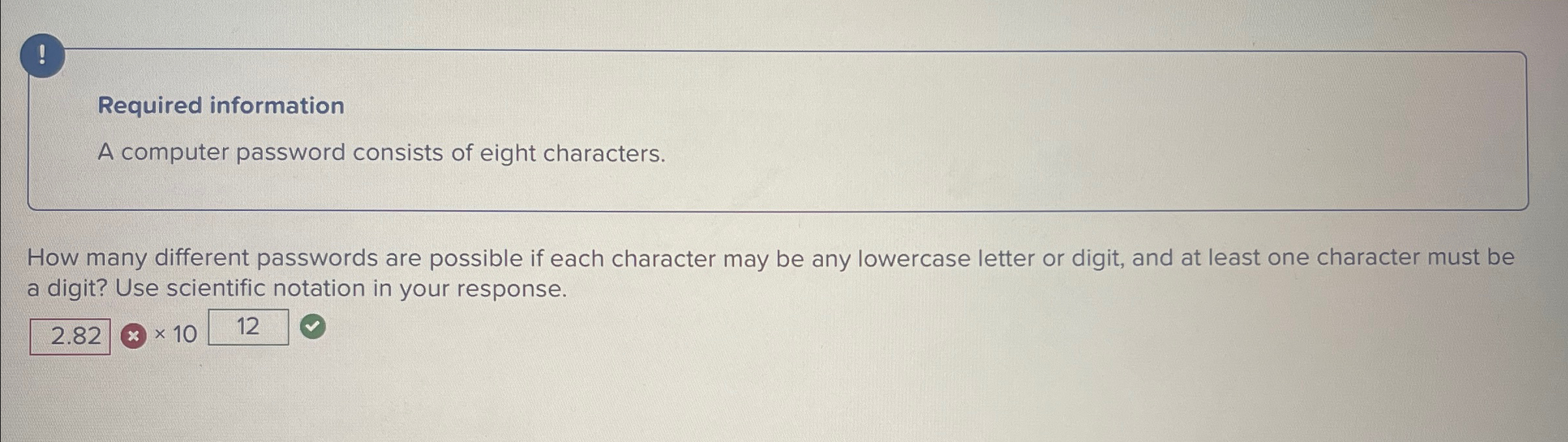 Solved !Required informationA computer password consists of | Chegg.com