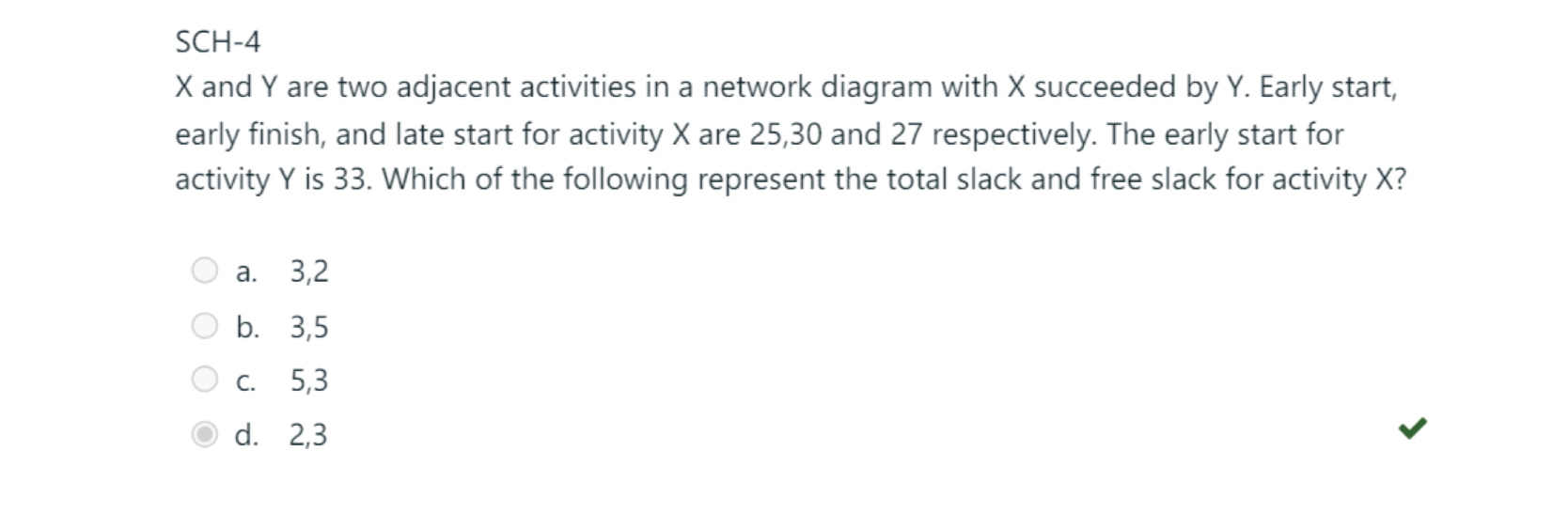 Solved SCH-4x ﻿and Y ﻿are two adjacent activities in a | Chegg.com