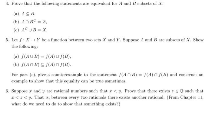 Solved 4. Prove that the following statements are equivalent | Chegg.com