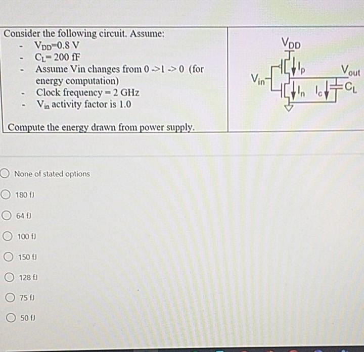 Solved VOD Consider the following circuit. Assume: Vpp=0.8 V | Chegg.com