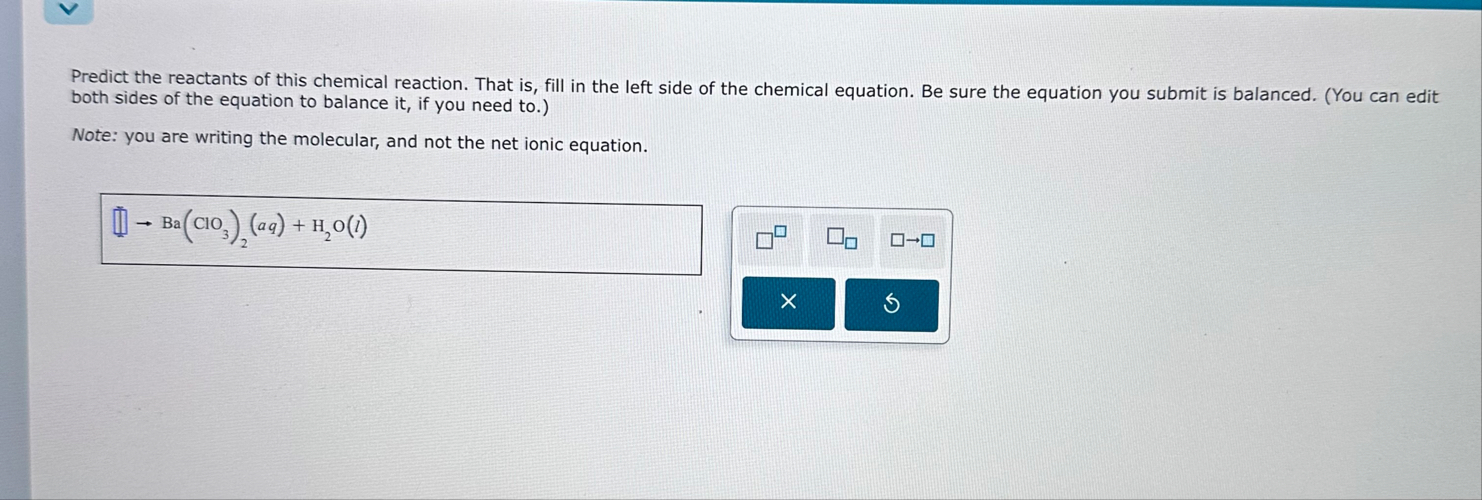Solved Predict the reactants of this chemical reaction. That | Chegg.com