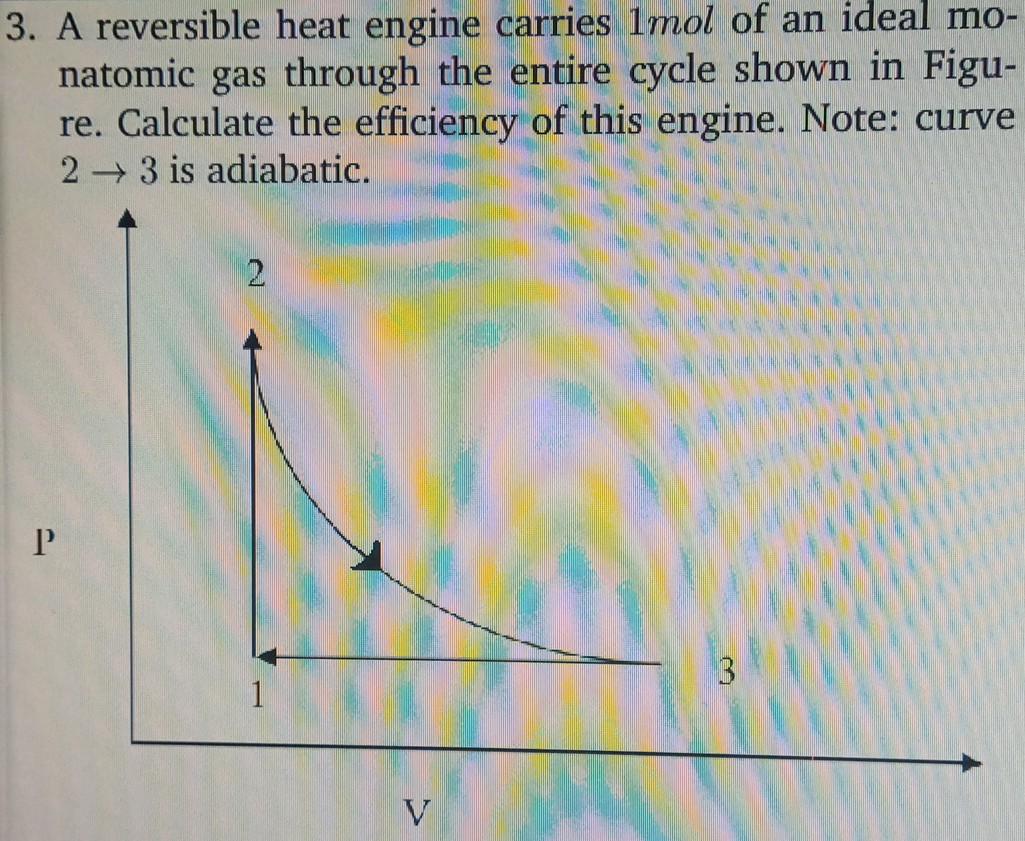 Solved 3. A reversible heat engine carries 1mol of an ideal | Chegg.com