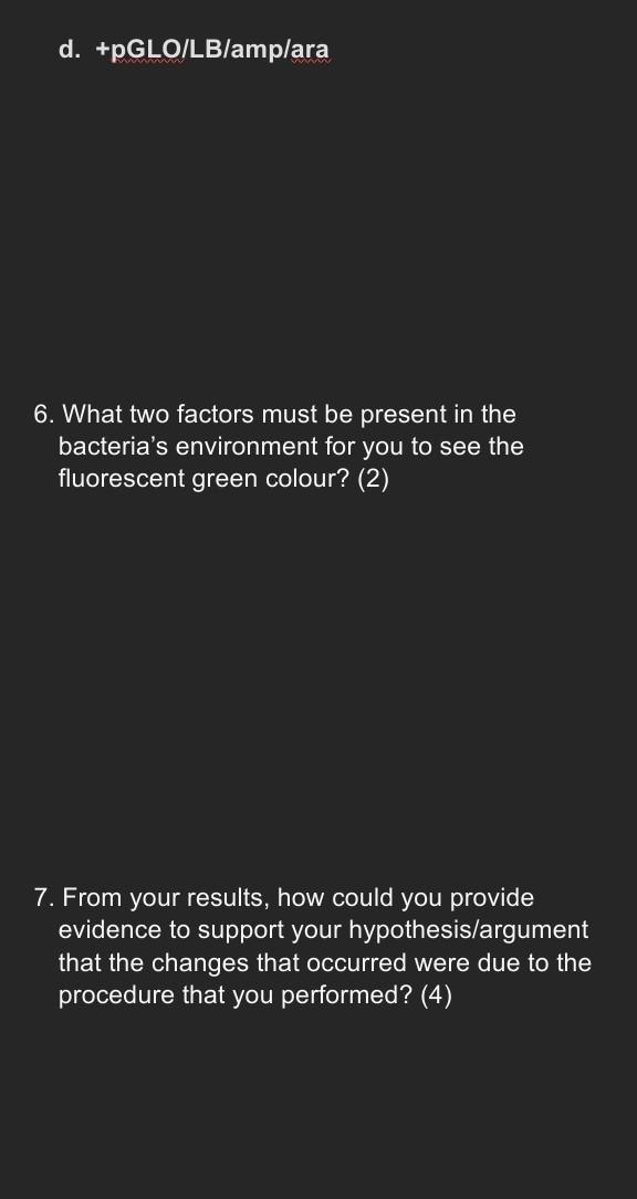 Solved PART B LIGATION \& TRANSFORMATION ig 2. pGLO Map 1. | Chegg.com