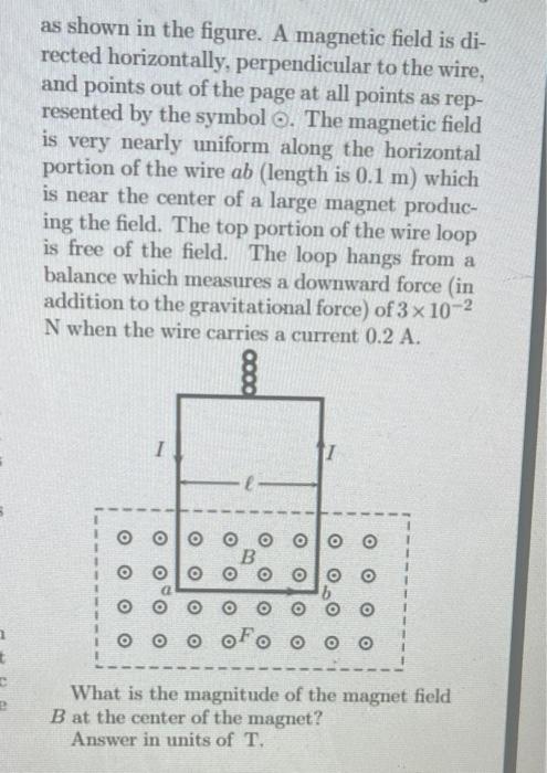Solved 020 10.0 points A rectangular loop of wire hangs | Chegg.com