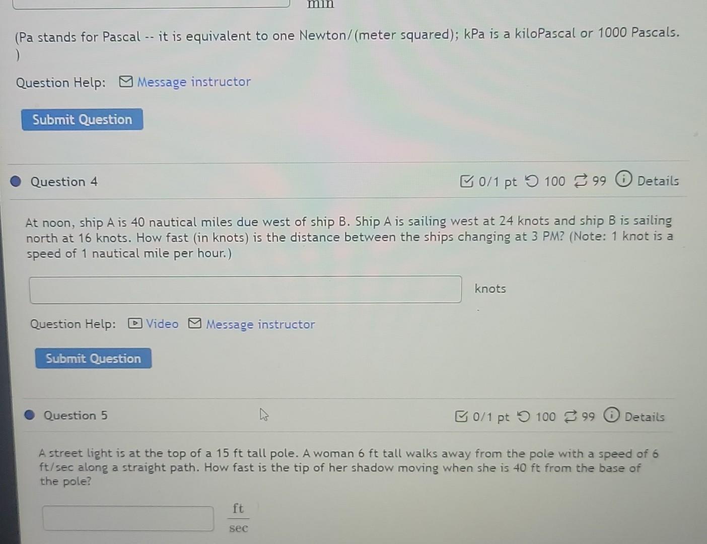 Solved (Pa stands for Pascal -- it is equivalent to one | Chegg.com