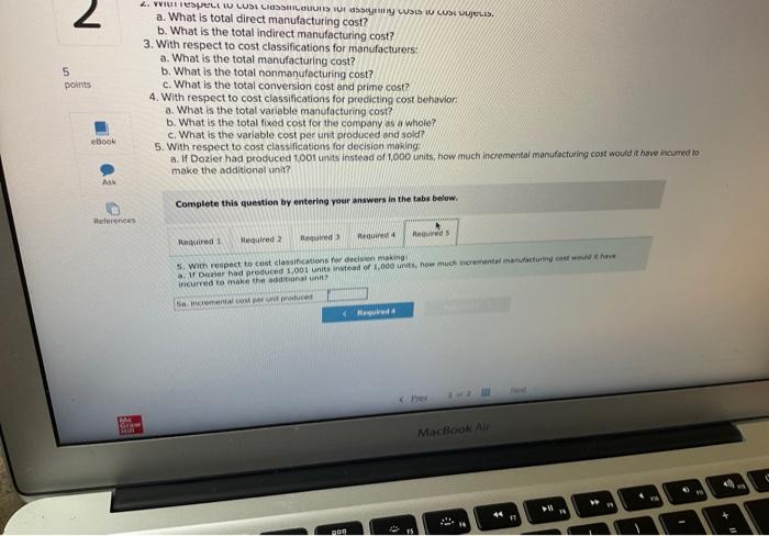 Solved Dozier Company produced and sold 1,000 unts durmy its | Chegg.com