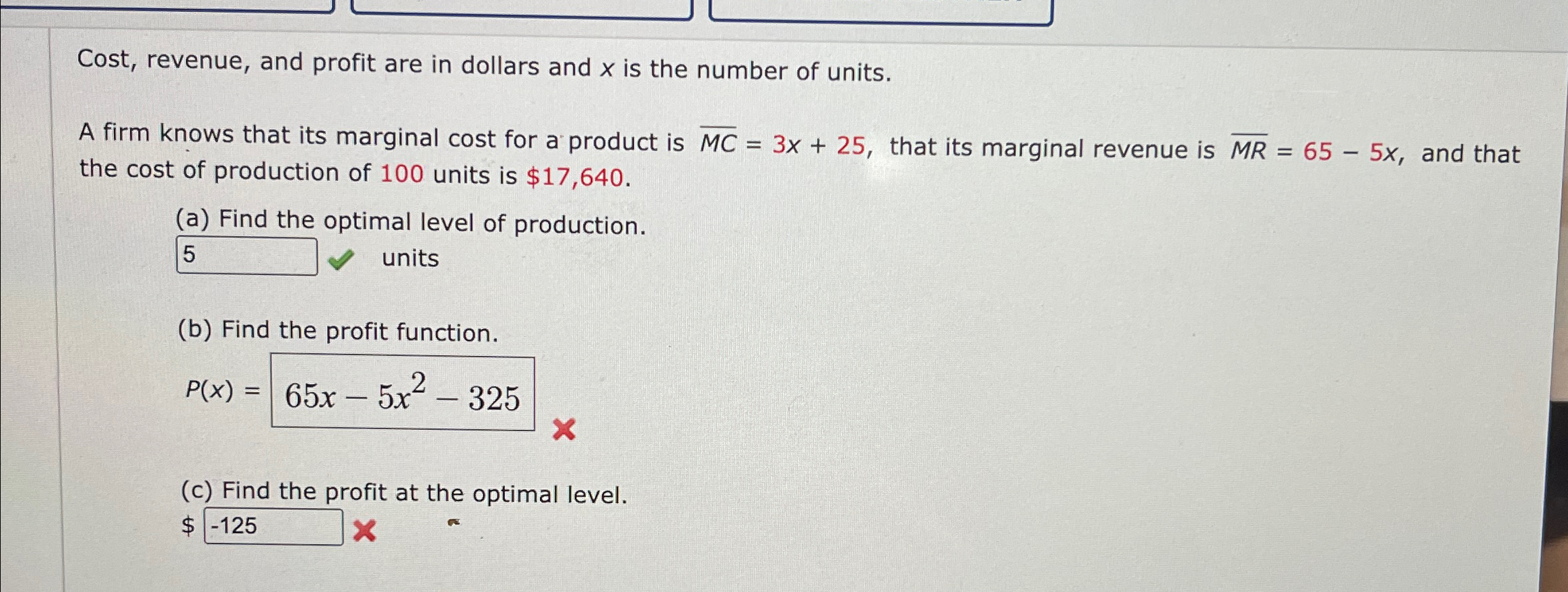 Solved Cost, revenue, and profit are in dollars and x ﻿is | Chegg.com