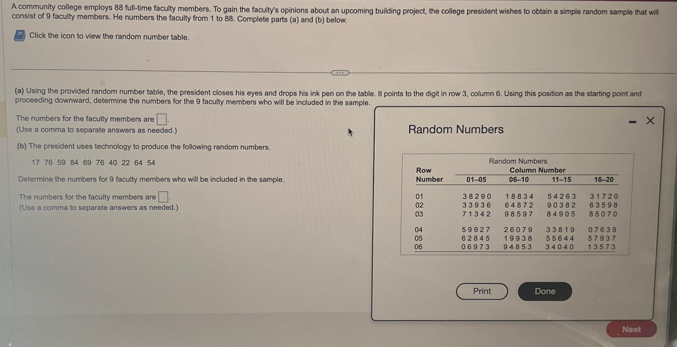 Solved A community college employs 88 ﻿full-time faculty | Chegg.com