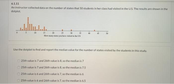 Solved 6.1.11 An instructor collected data on the number of | Chegg.com