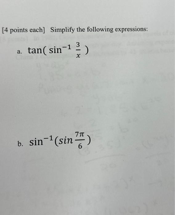 Solved [4 points each] Simplify the following expressions: | Chegg.com