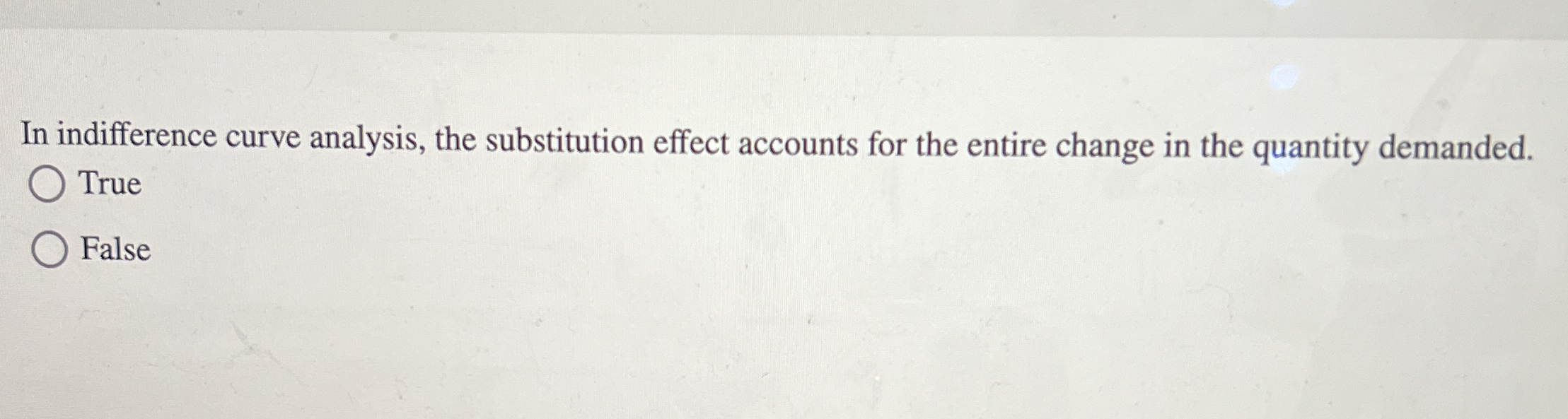 Solved In indifference curve analysis, the substitution | Chegg.com