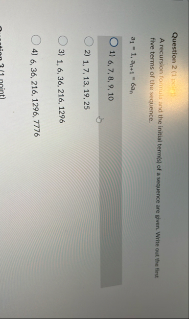 Solved Question 2(1pcit)A recursion formula and the initial | Chegg.com