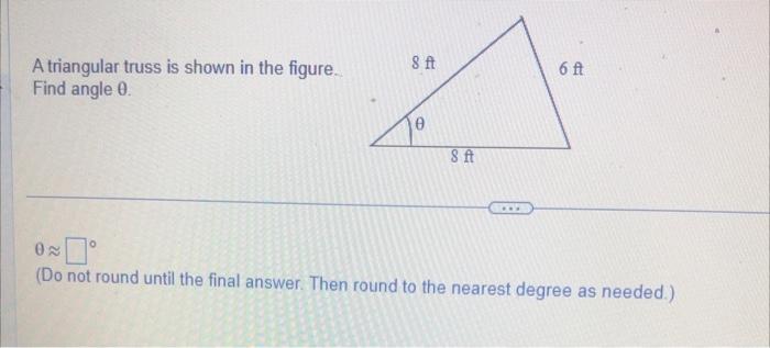 Solved A triangular truss is shown in the figure. Find angle | Chegg.com