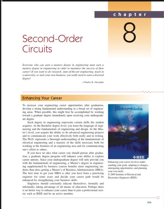 Solved V 0 5vi 0 Oasecond Order Circuits Evenone Who Can Chegg