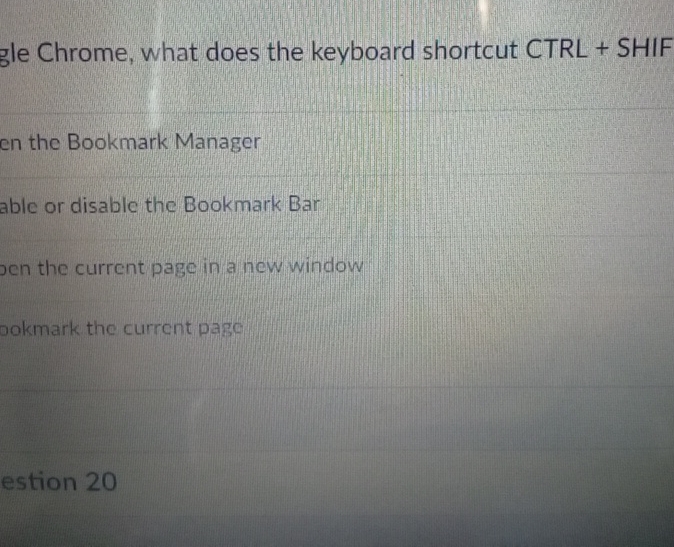Solved gle Chrome, what does the keyboard shortcut CTRL + | Chegg.com