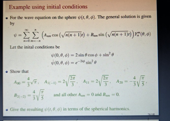 Solved Consider the solution to the spherical wave equation | Chegg.com