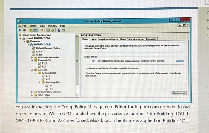 You are inspecting the Group Policy Management Editor | Chegg.com